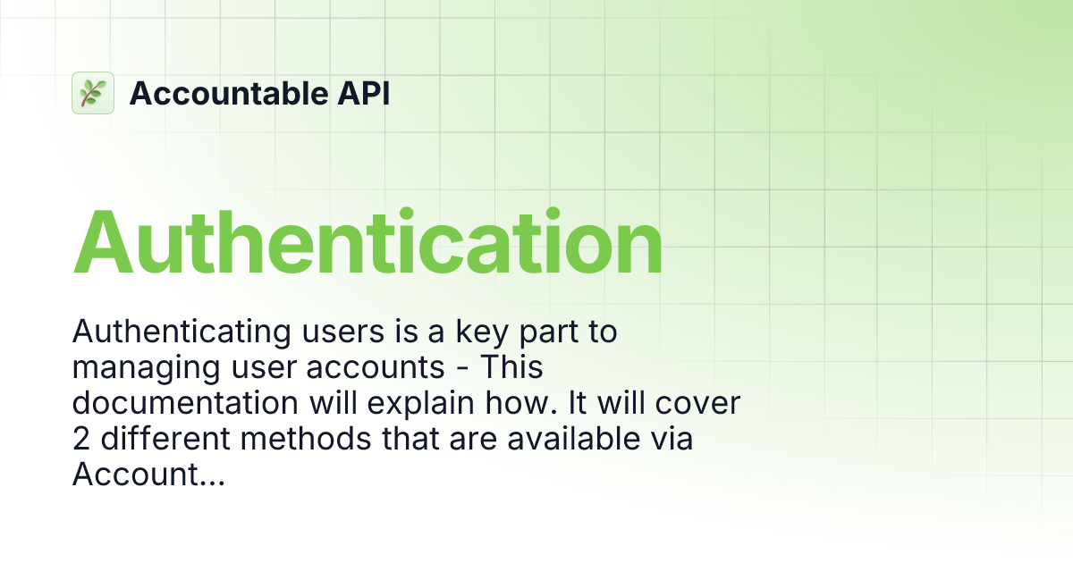 Authentication | Accountable API
